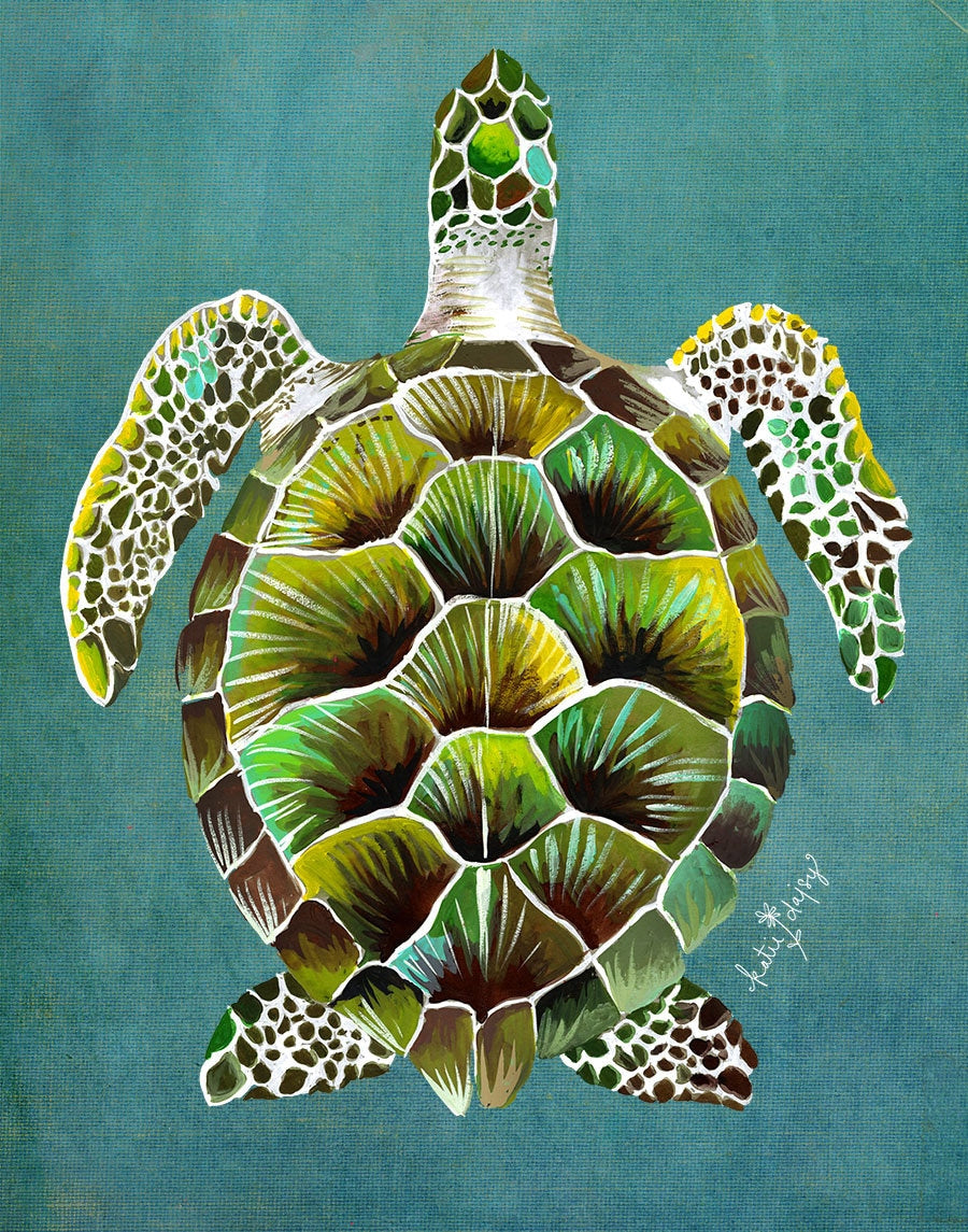 Sea Turtle Art Print | Katie Daisy | Joyful Goods for the Wildflower Heart